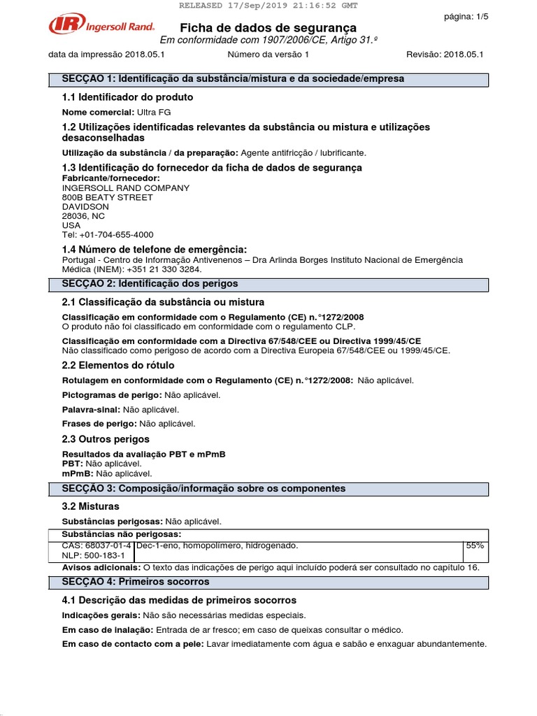 Ultra FG Port Sds 072612 | PDF