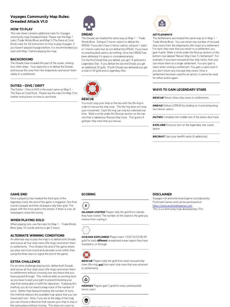 Dreaded Attack - Voyages Community Map Rules v1 | PDF | Ships | Water ...