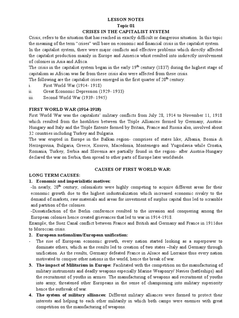 History Lesson Notes | PDF