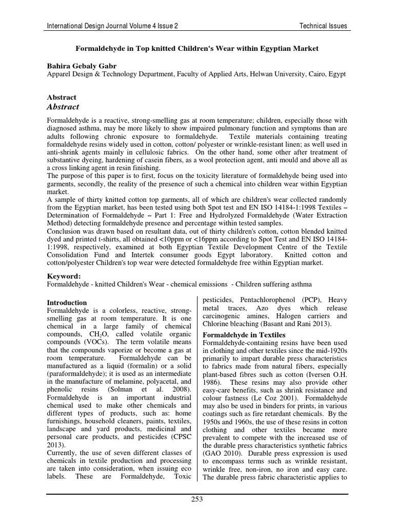 4 2 Bahira | PDF | Textiles | Formaldehyde