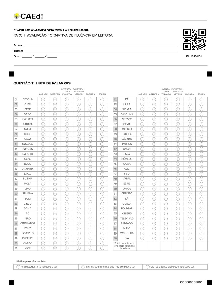 CAEd 2023 - Ficha de Acompanhamento Indiviual | PDF