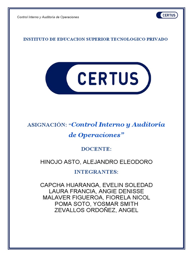 Control Interno en Banco Certus | PDF | Bancos | Tarjeta de crédito