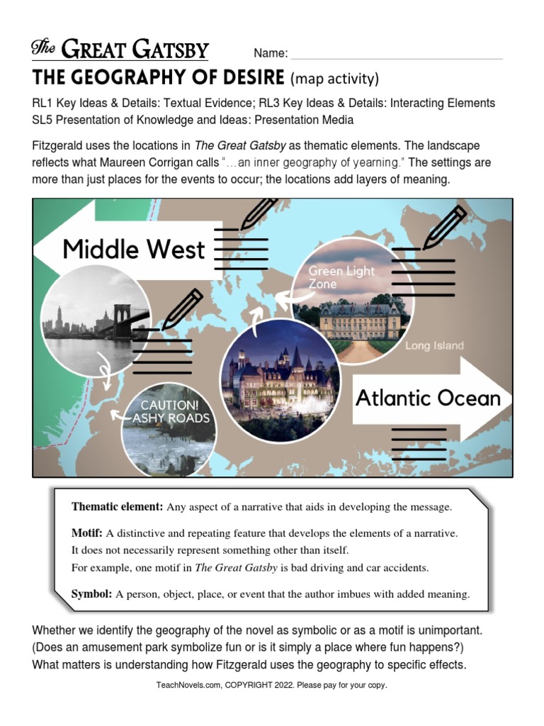 Great Gatsby Project Map | Download Free PDF | The Great Gatsby | Geography