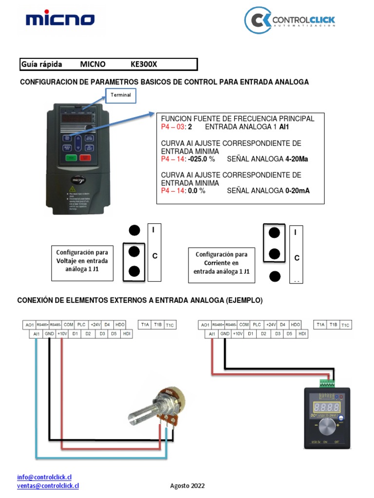 Guía MICNO KE300X - Inputs Analog | PDF