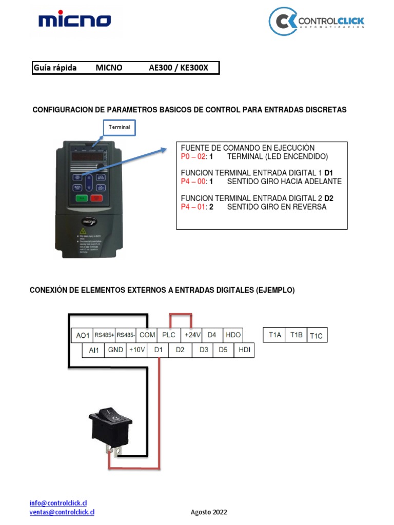 Guía MICNO AE300 - KE300X - Digital Inputs | PDF
