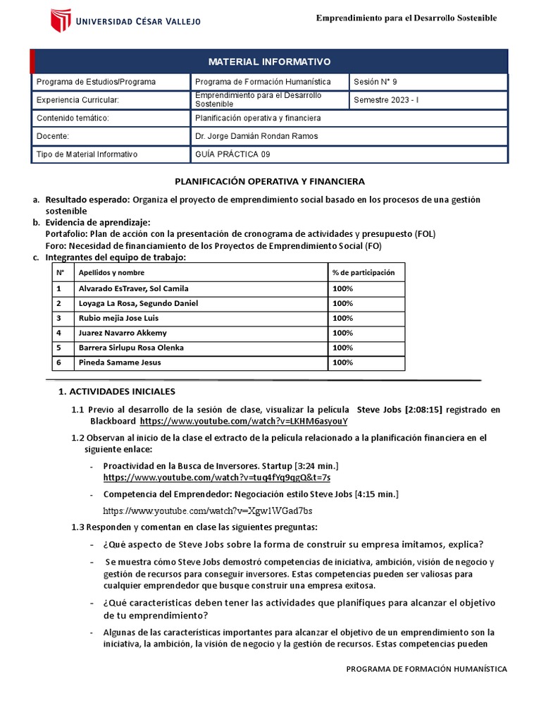 Guía Práctica #09 | PDF | Iniciativa empresarial | Negocios económicos