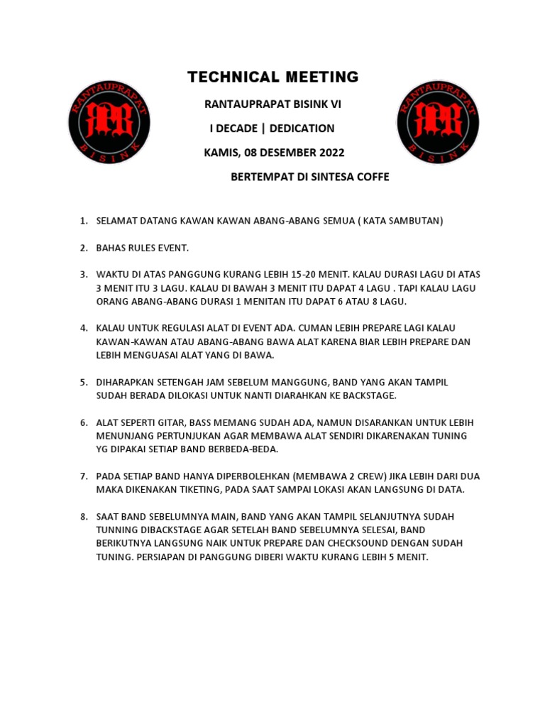 Technical Meeting | PDF