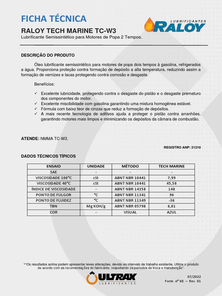 FICHA T怌NICA - RALOY TECH MARINE TC-W3 | PDF