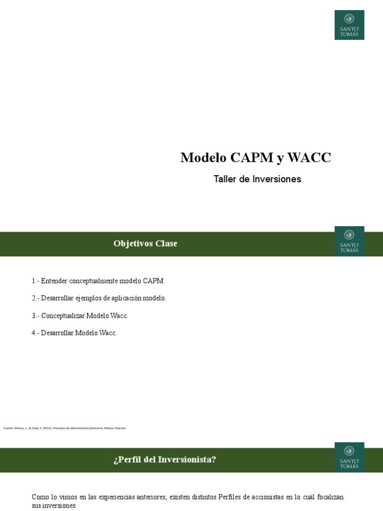 Modelo CAPM y WACC | PDF | Modelo de fijación de precios de activos de capital | Business