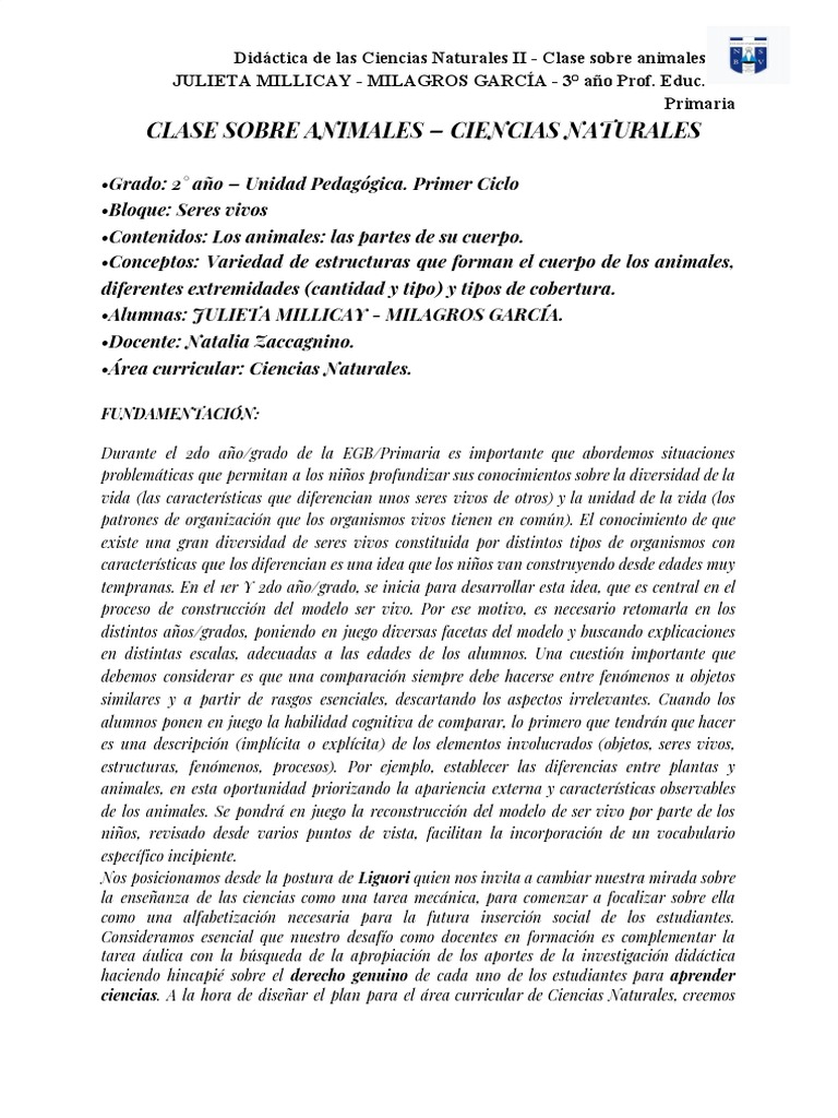 Clase Animales Mamiferos y Peces - Ciencias Naturales | PDF | Pescado | Enseñando