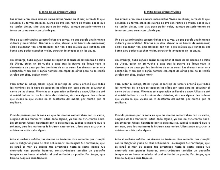 El Mito de Las Sirenas y Ulises | PDF