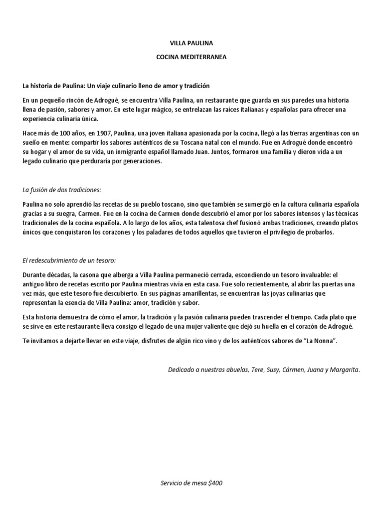 Carta Villa Paulina Junio 2023 | PDF | Eruca Sativa | ensalada