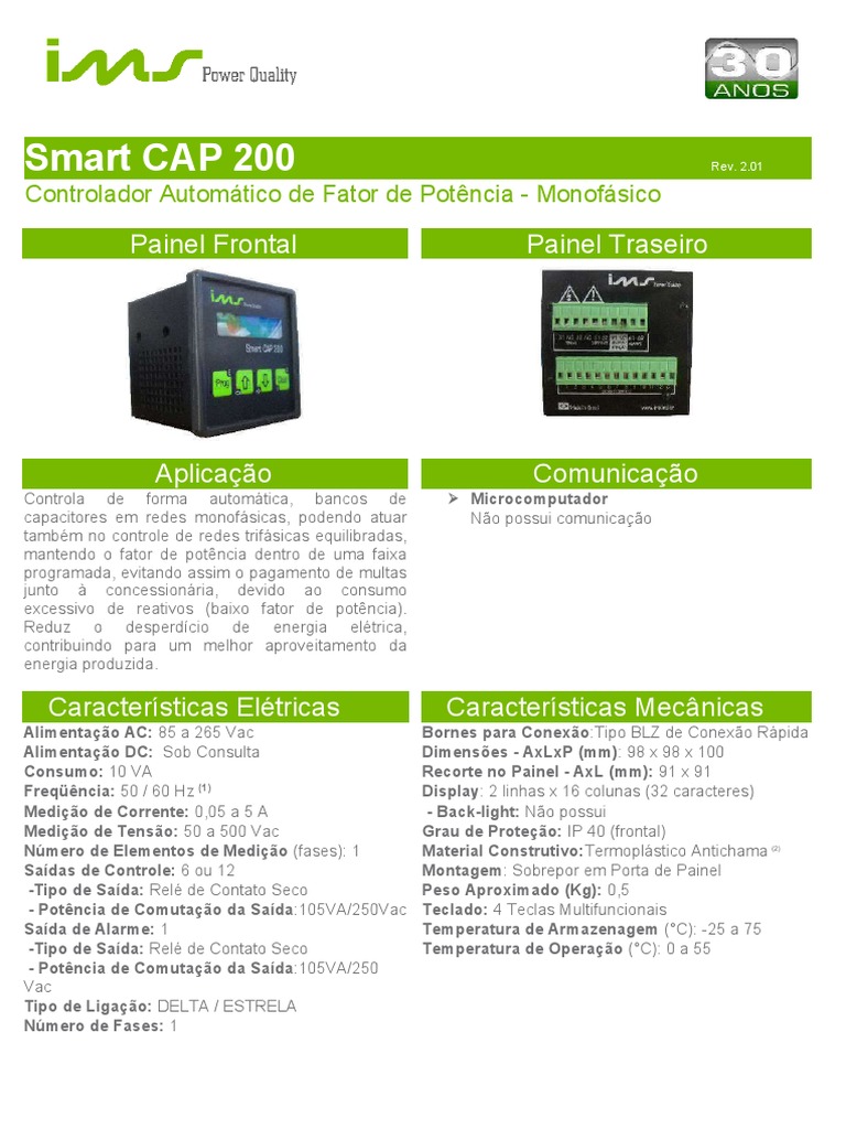 Smart CAP200 Catálogo | PDF | Potência (Física) | Ciências Físicas