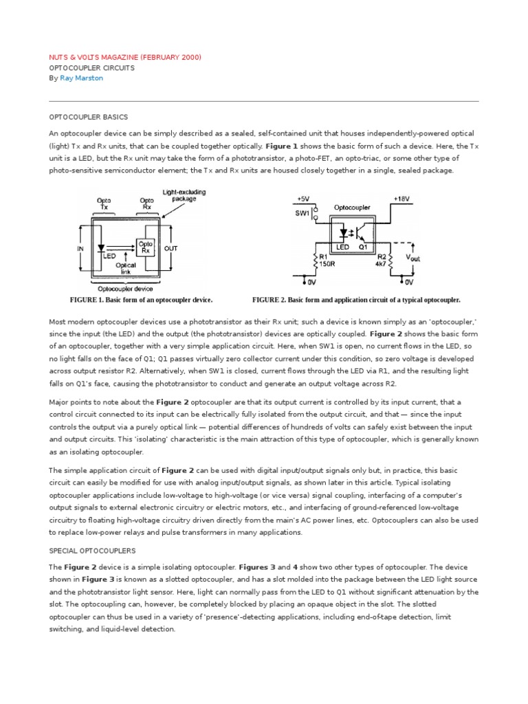 Optocoupler Circuits | PDF | Light Emitting Diode | Operational Amplifier