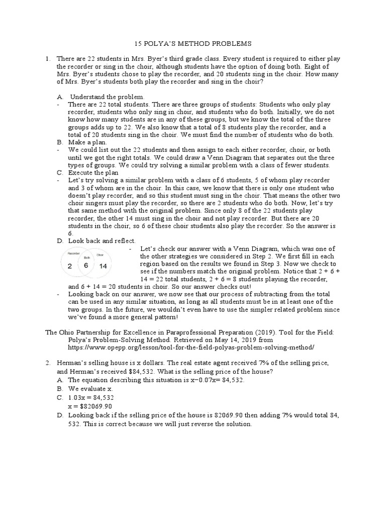 1 Polyas Method | PDF | Area | Mathematical Concepts