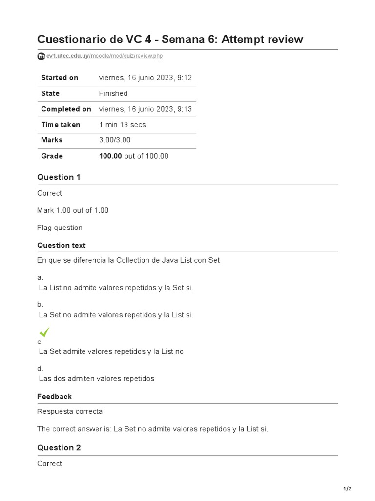 Ev1.Utec - edu.Uy-Cuestionario de VC 4 - Semana 6 Attempt Review | PDF