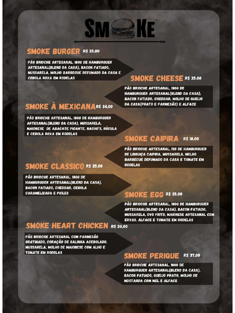 Cardápio Smoke Burger | PDF