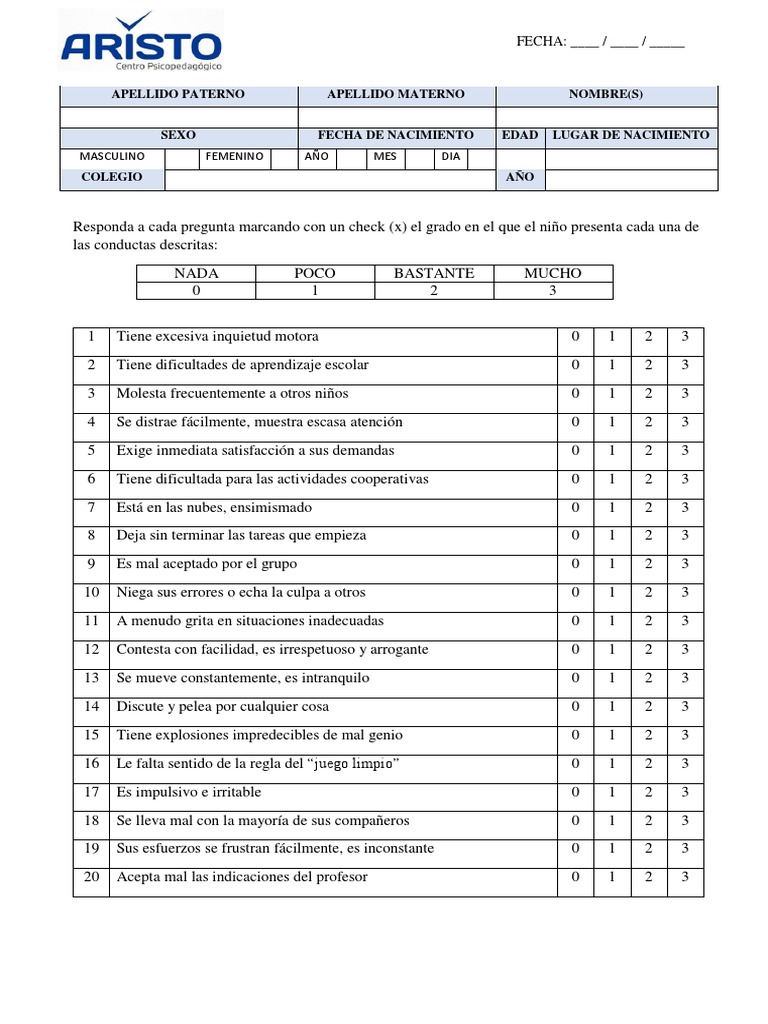 Cuestionario para Maestros | PDF