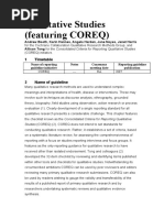 COREQ Checklist | PDF | Focus Group | Qualitative Research
