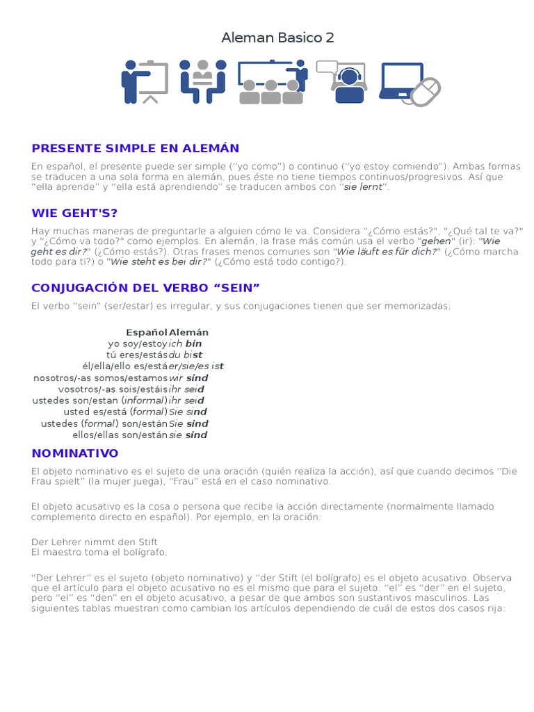 Aleman Basico 2 | PDF | Verbo | Idioma aleman