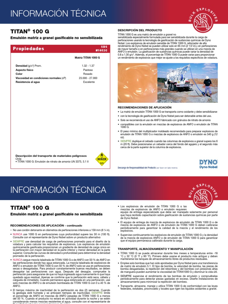 Titan 1000-G TDS | PDF