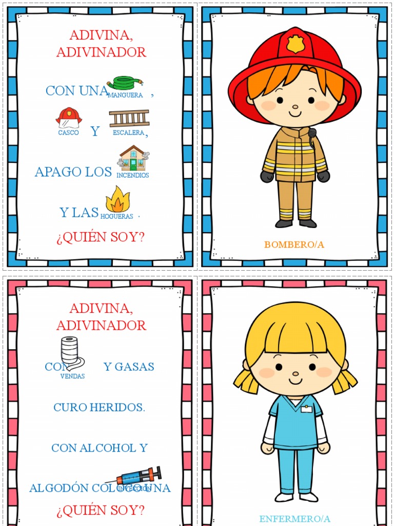 Adivinanzas de Profesiones para Niños | PDF
