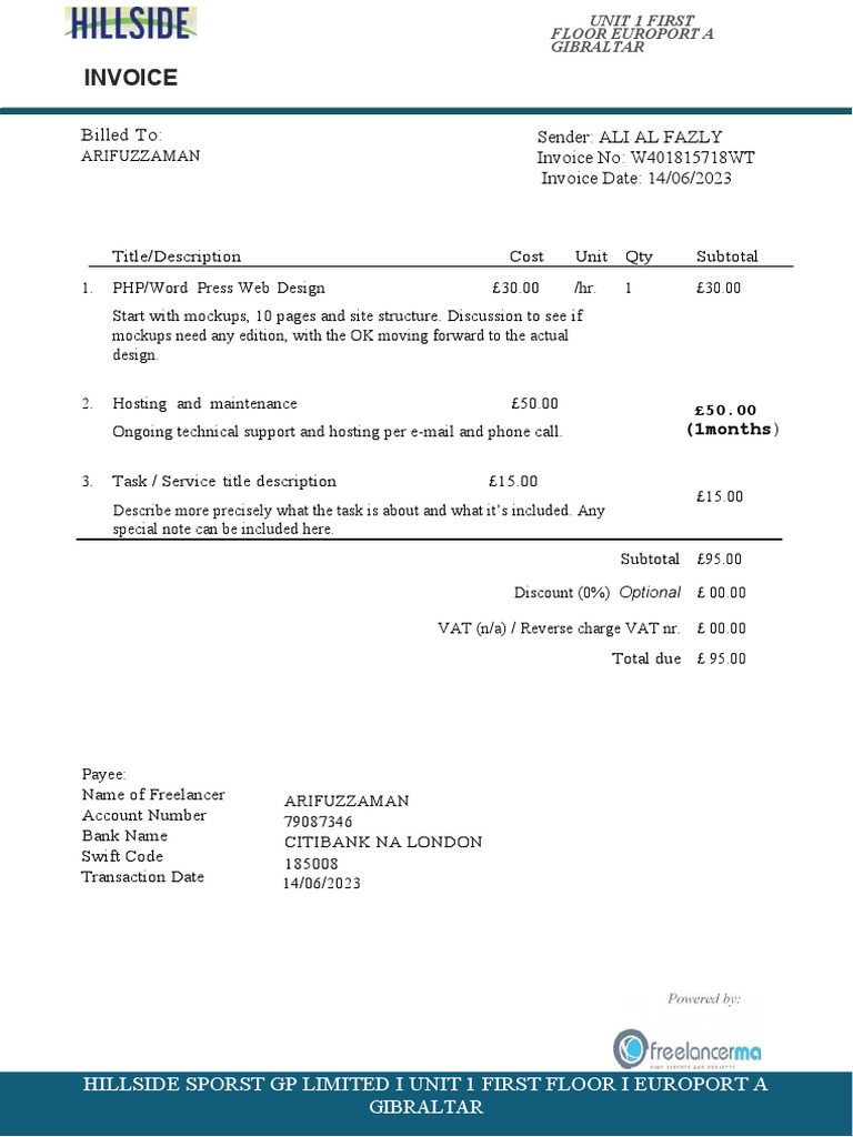 Web Design Invoice | PDF