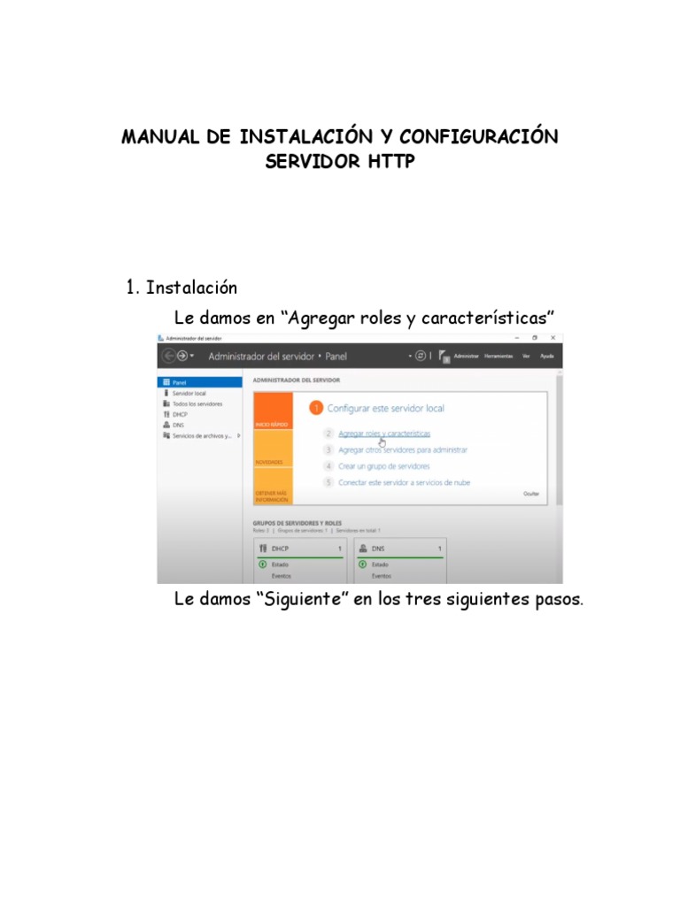 Manual de Instalacion y Configuracion de Servicio HTTP | PDF