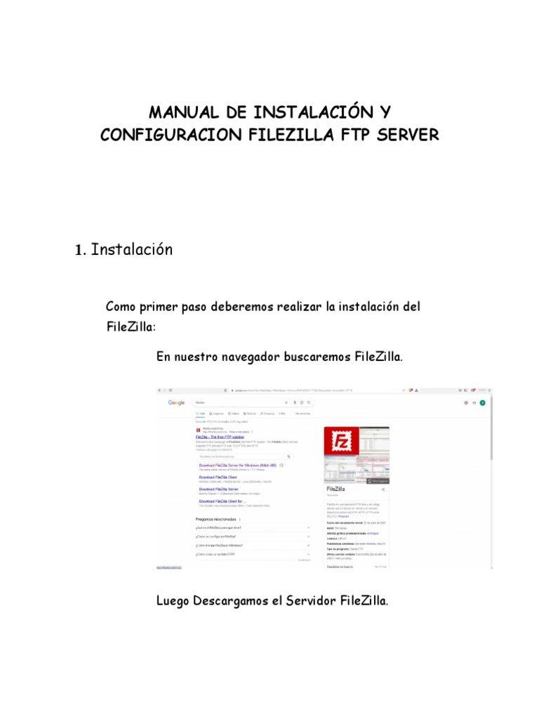 Manual de Instalacion y Configuracion Filezilla FTP | PDF | Cortafuegos ... Manual de Instalacion y Configuracion Filezilla FTP | PDF | Cortafuegos ...