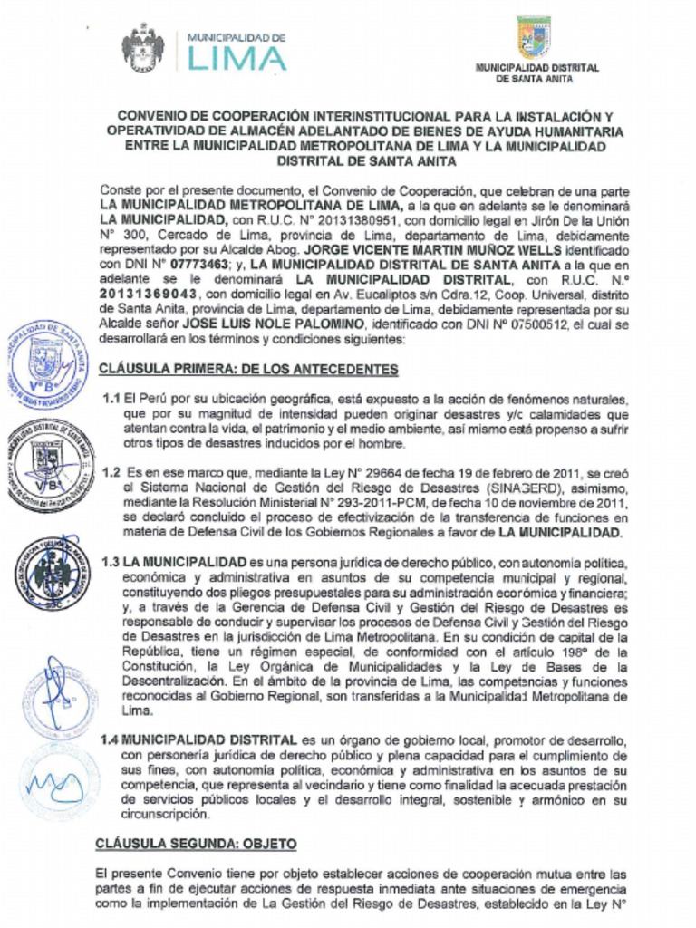 Convenio De Cooperacion Interinstitucional Para Instalacion Y