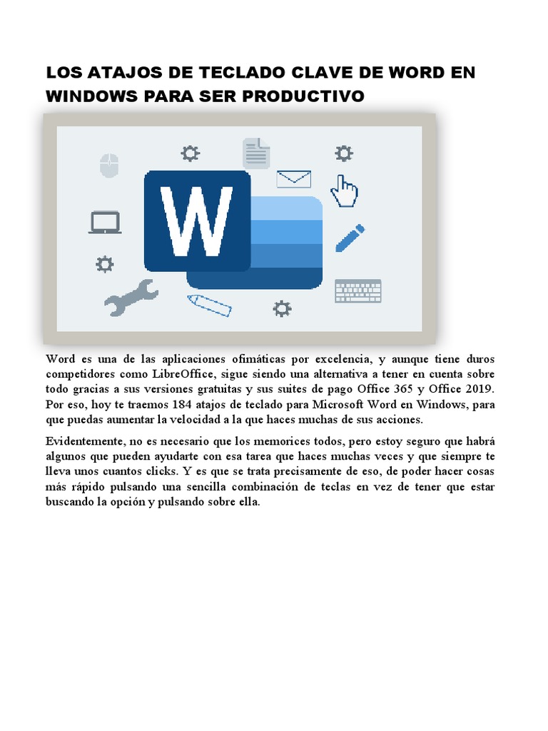 Teclas de Tajo de Word 2023 | PDF | Ventana (informática) | Microsoft ...