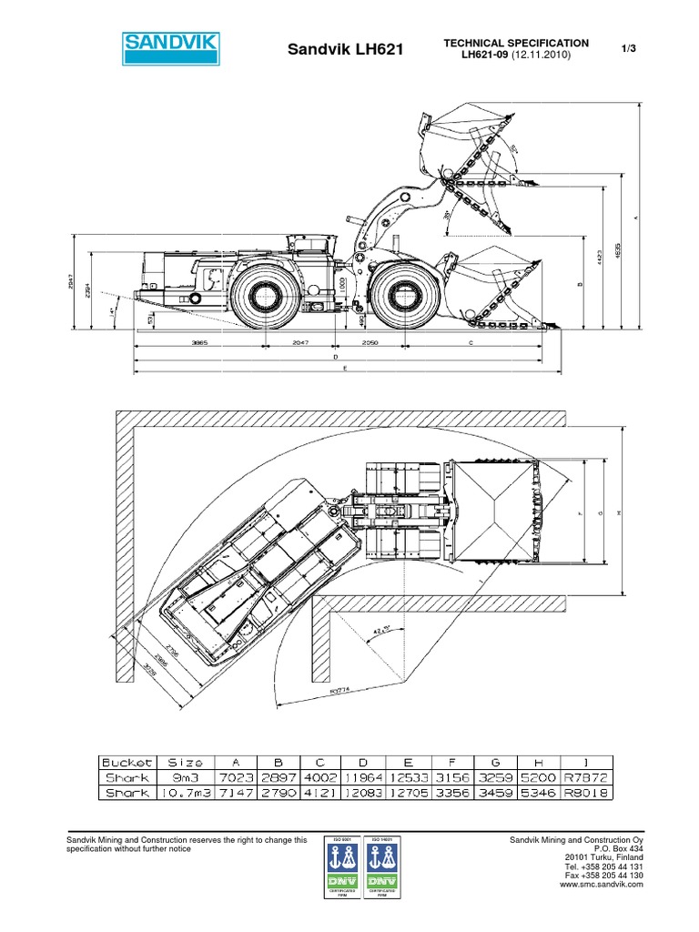 Technical specification Sandvik LH621-09 | PDF | Diesel Engine | Truck
