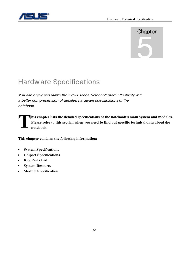 ASUS F7SR Chapter 05-v1.0 | Download Free PDF | Computer Data | Computer Science