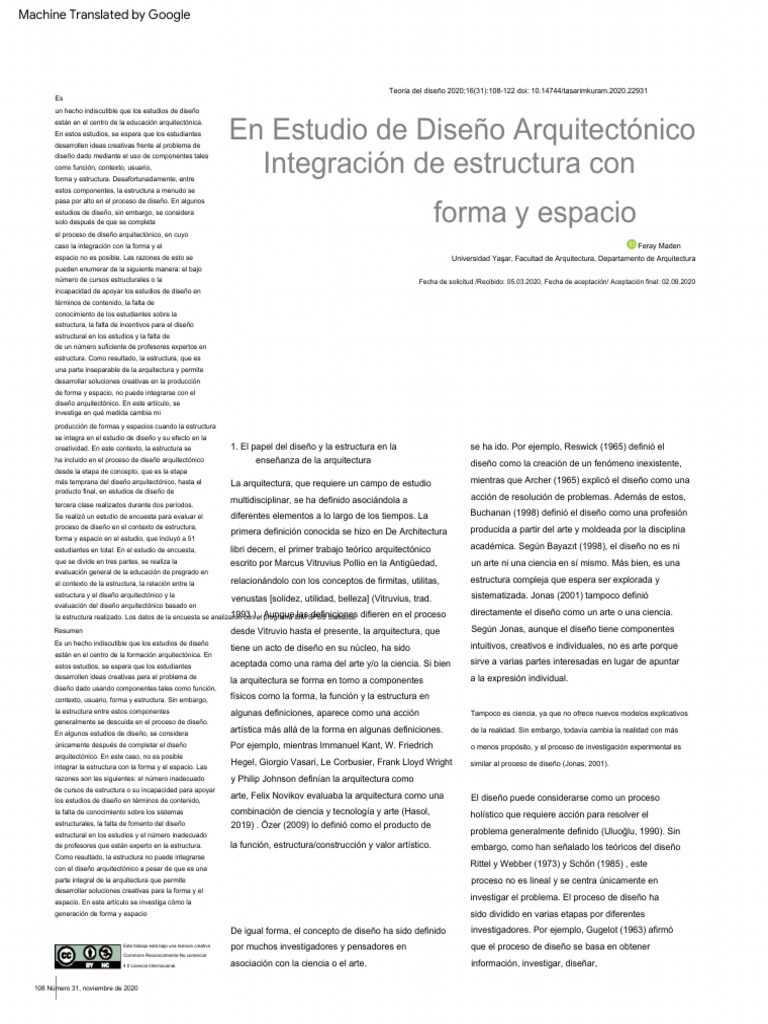 Integración de Estructura Con Forma y Espacio en El Estudio de Diseño ...