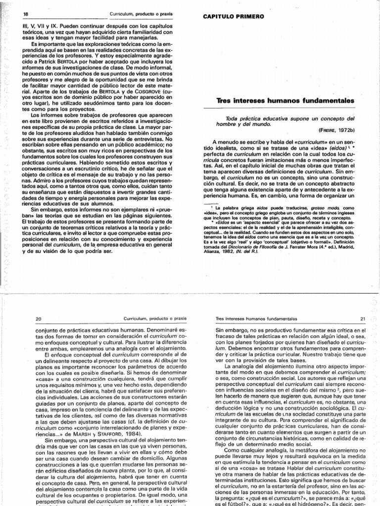 Libro Producto o Praxis Del Curriculum Grundy S | PDF | Realidad | Concepto