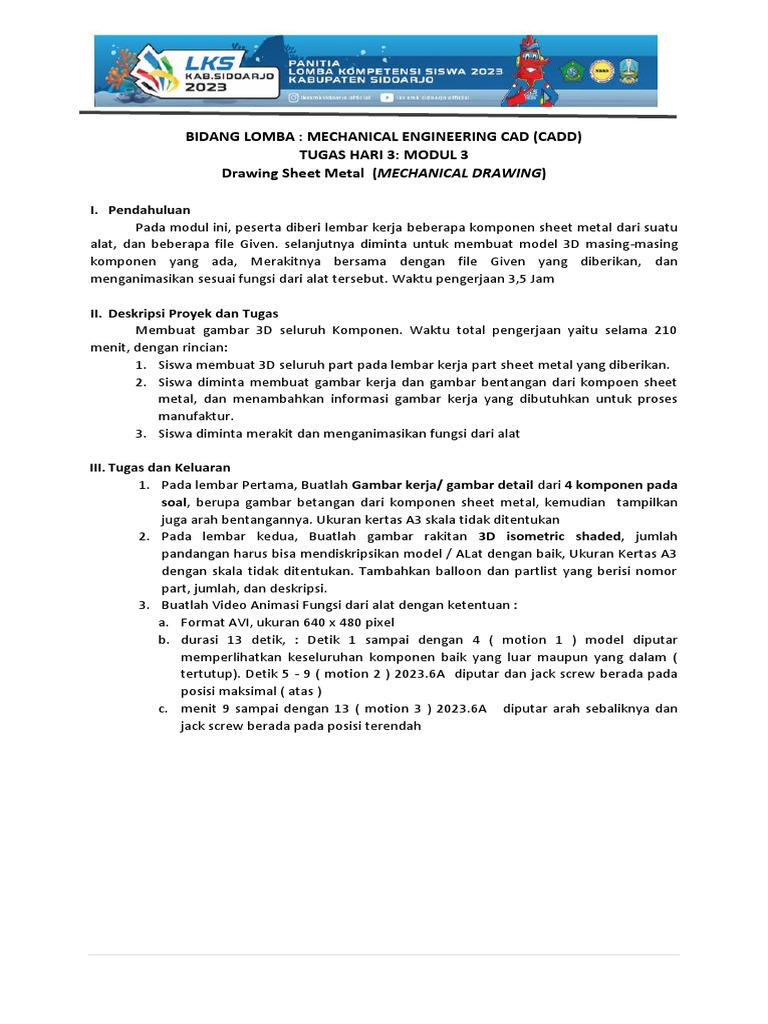 Soal Modul 3 - Mechanical Drawing | PDF | Seni | Komputer