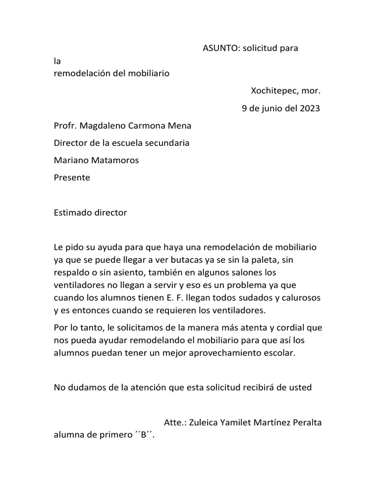 Carta Formal | PDF