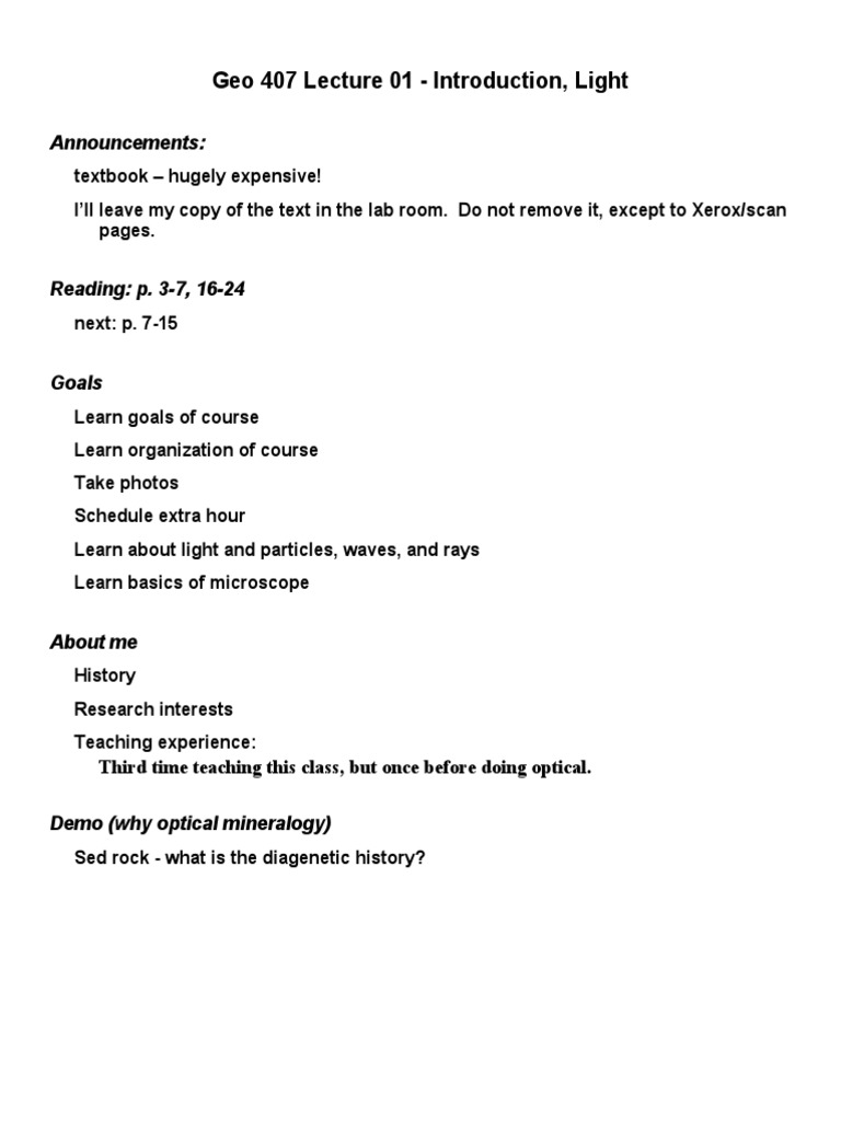Lecture 01 Pdf Polarization Waves Light