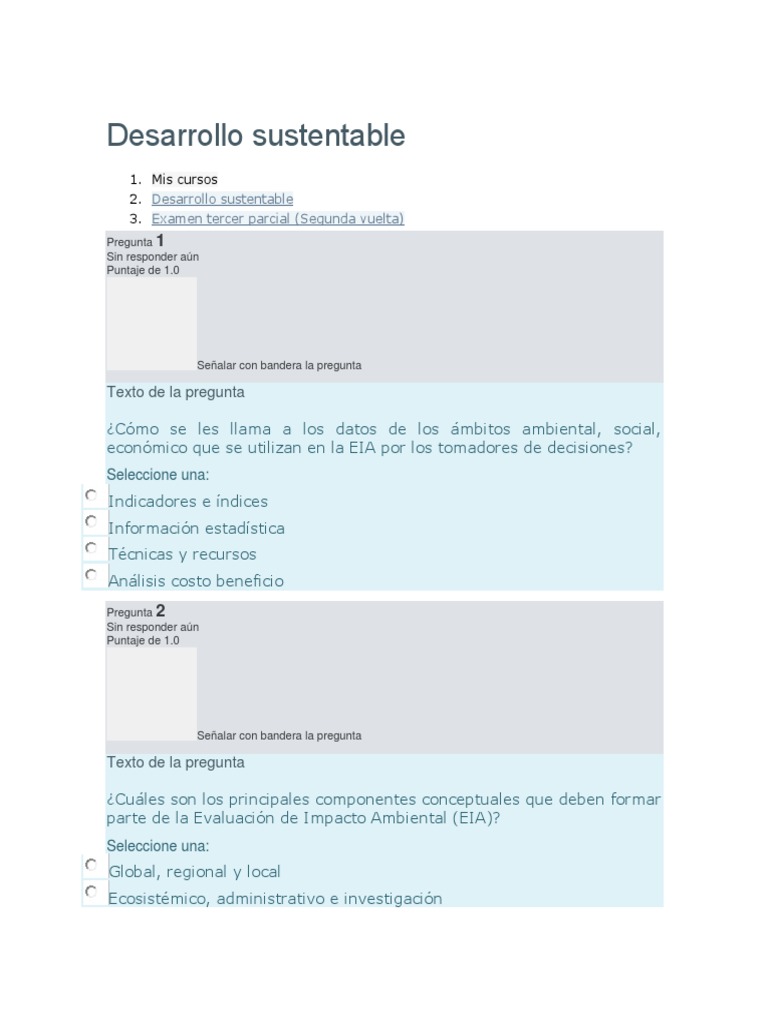 Desarrollo Sustentable Examen | PDF