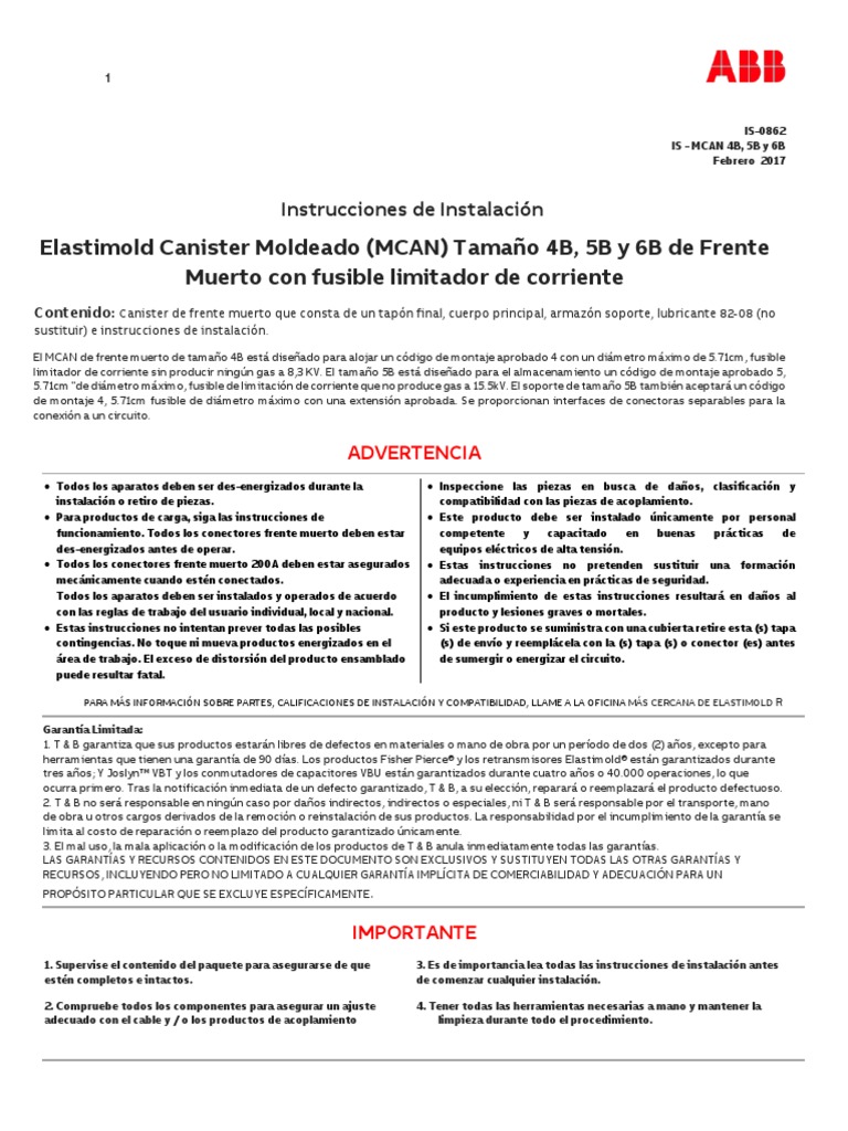 Canister Instrucciones de Instalacion Español - NEW | PDF | Tornillo | Fusible (Eléctrico)
