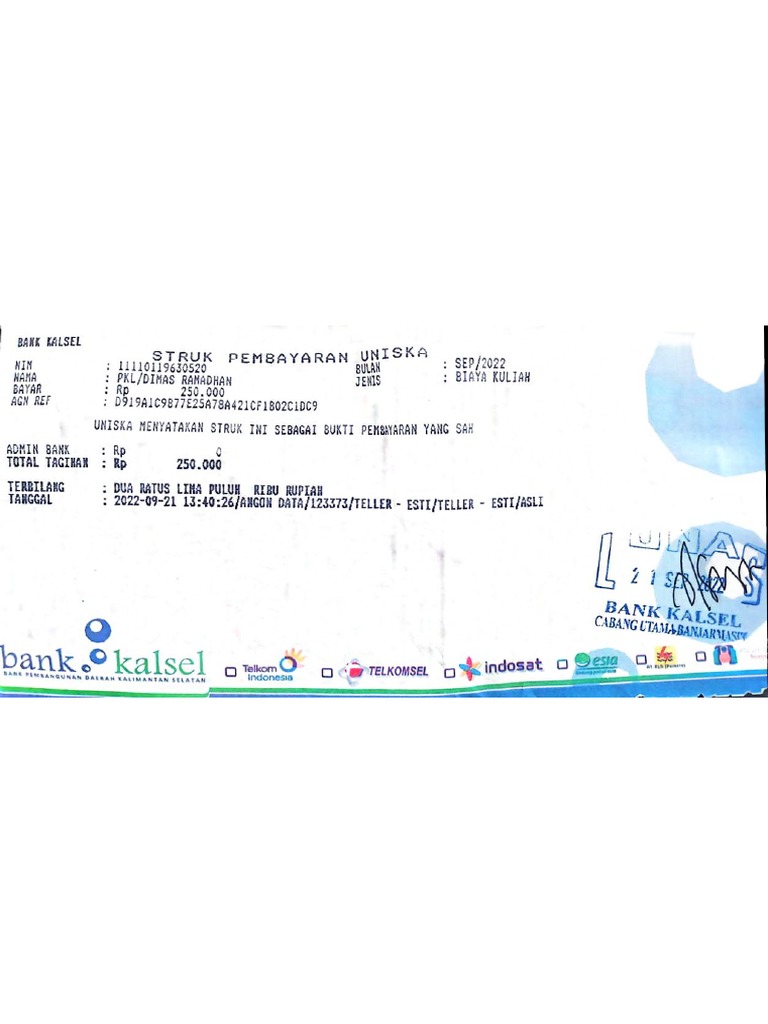 Slip Pembayaran Dimas 0520 | PDF