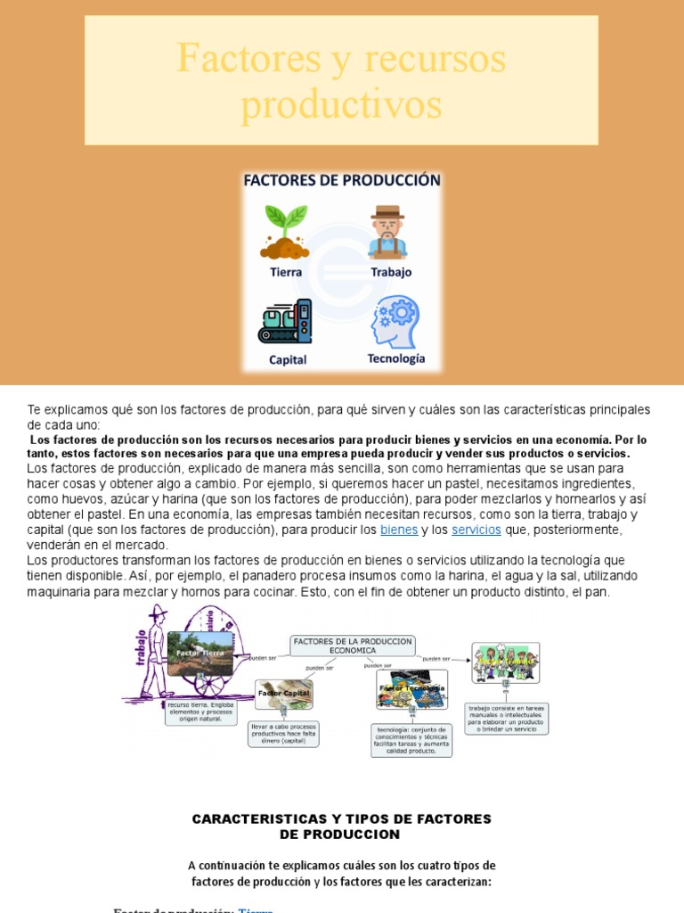 Factores de Producción y Recursos Clave | PDF | Factores de producción ...