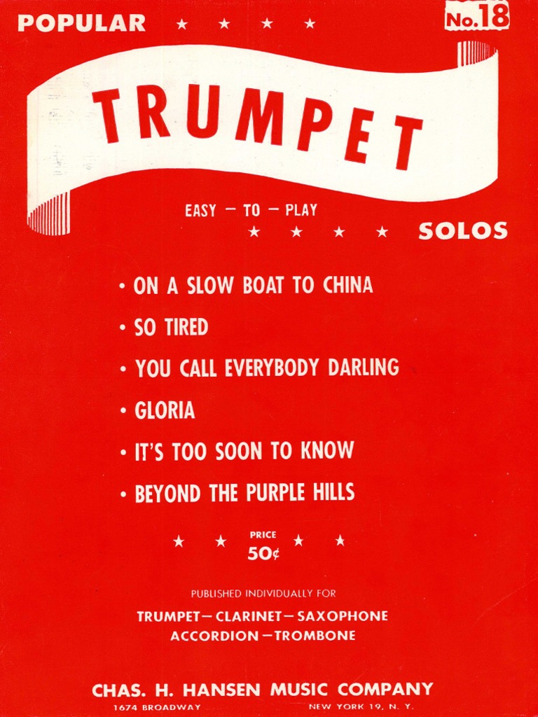 Popular Trumpet No 18 Solos Compress | PDF