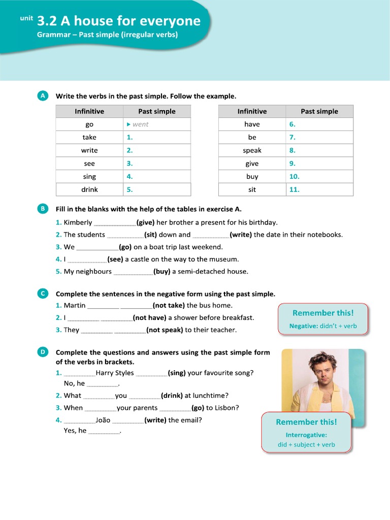 Past Simple - Irregular Verbs | PDF