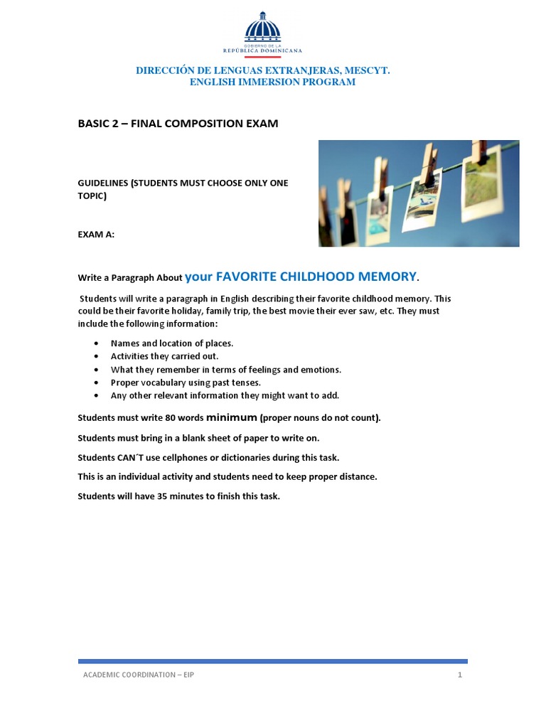 Basic 2 - Final Composition Exam 2023 BBB | PDF