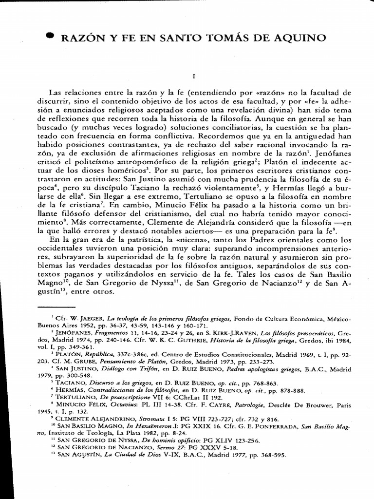 Ponferrada Razon Fe Santo Tomás 1995 | PDF | Tomás de Aquino | Fe