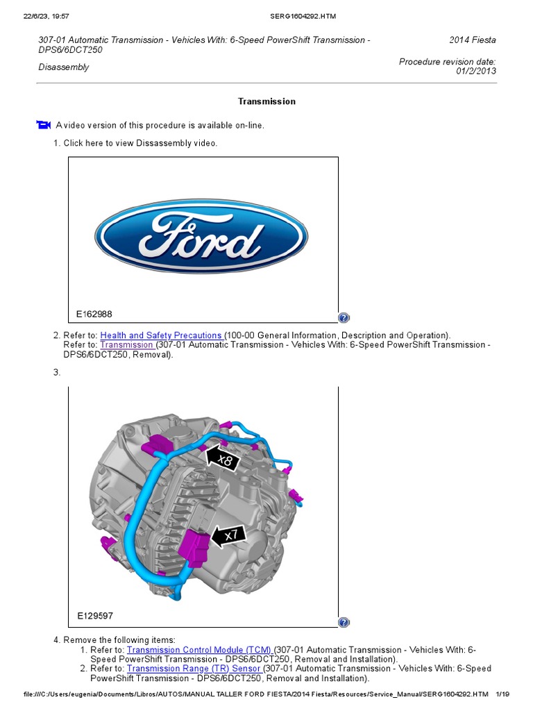6 Speed PowerShift Transmission DPS6 Disassembly | PDF