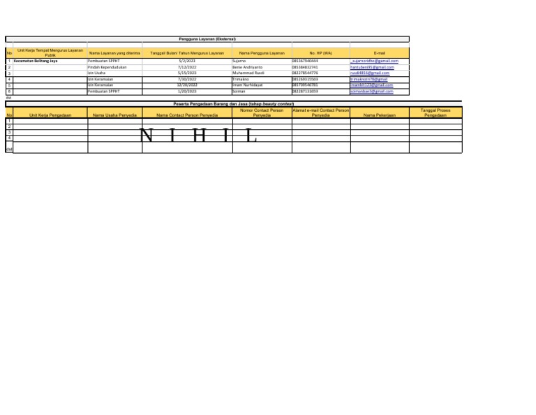 Format Data Spi Eksternal Pemda, LMP 2 | PDF