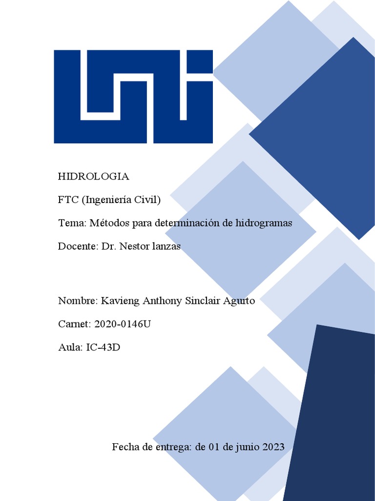 Metodos para determinacion de hidrogramas | PDF | Lluvia | Agua subterránea