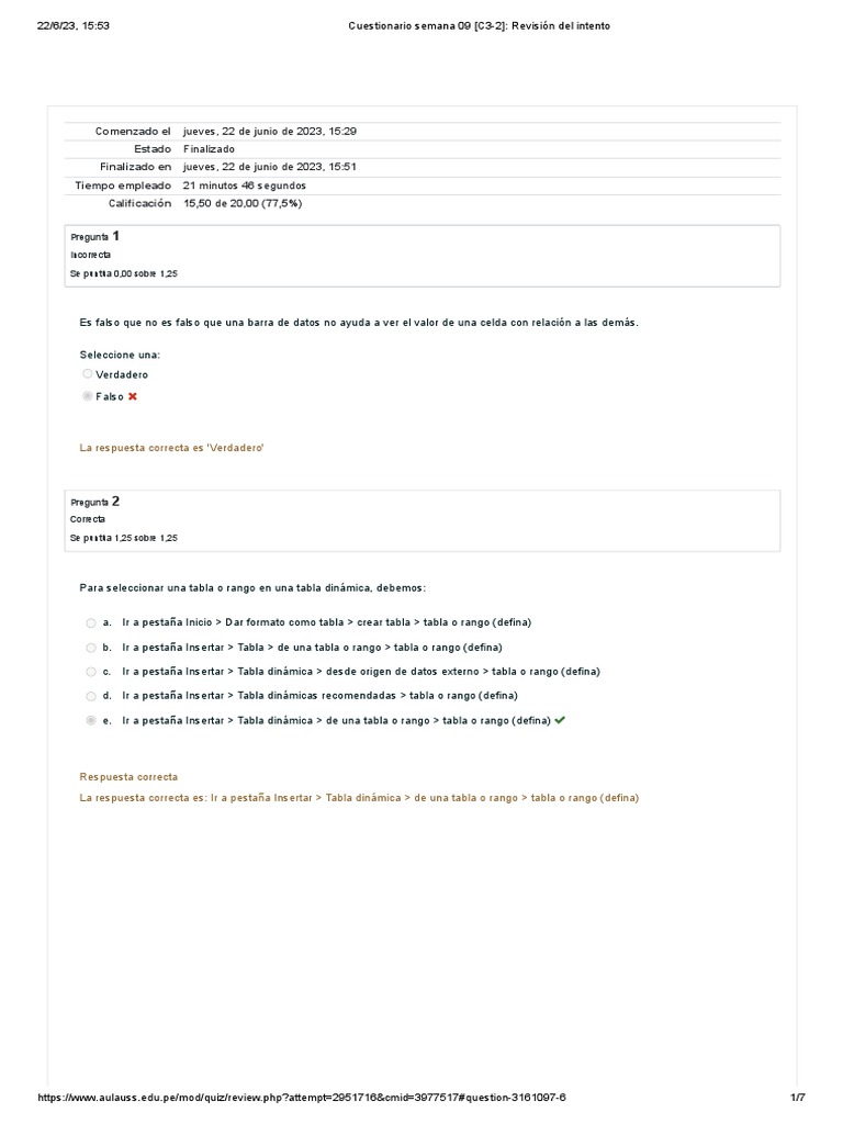Cuestionario Semana 09 (C3-2) - Revisión Del Intento | PDF ...